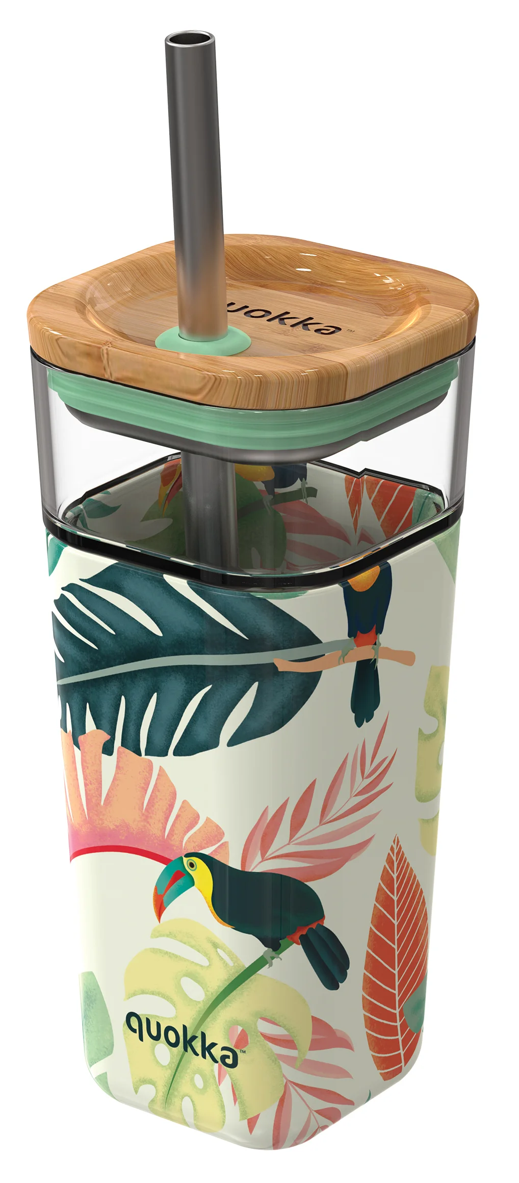 Kusmi Tea Skleněný hrnek Quokka Cube s brčkem, 540 ml, tukan 5000000459 ...